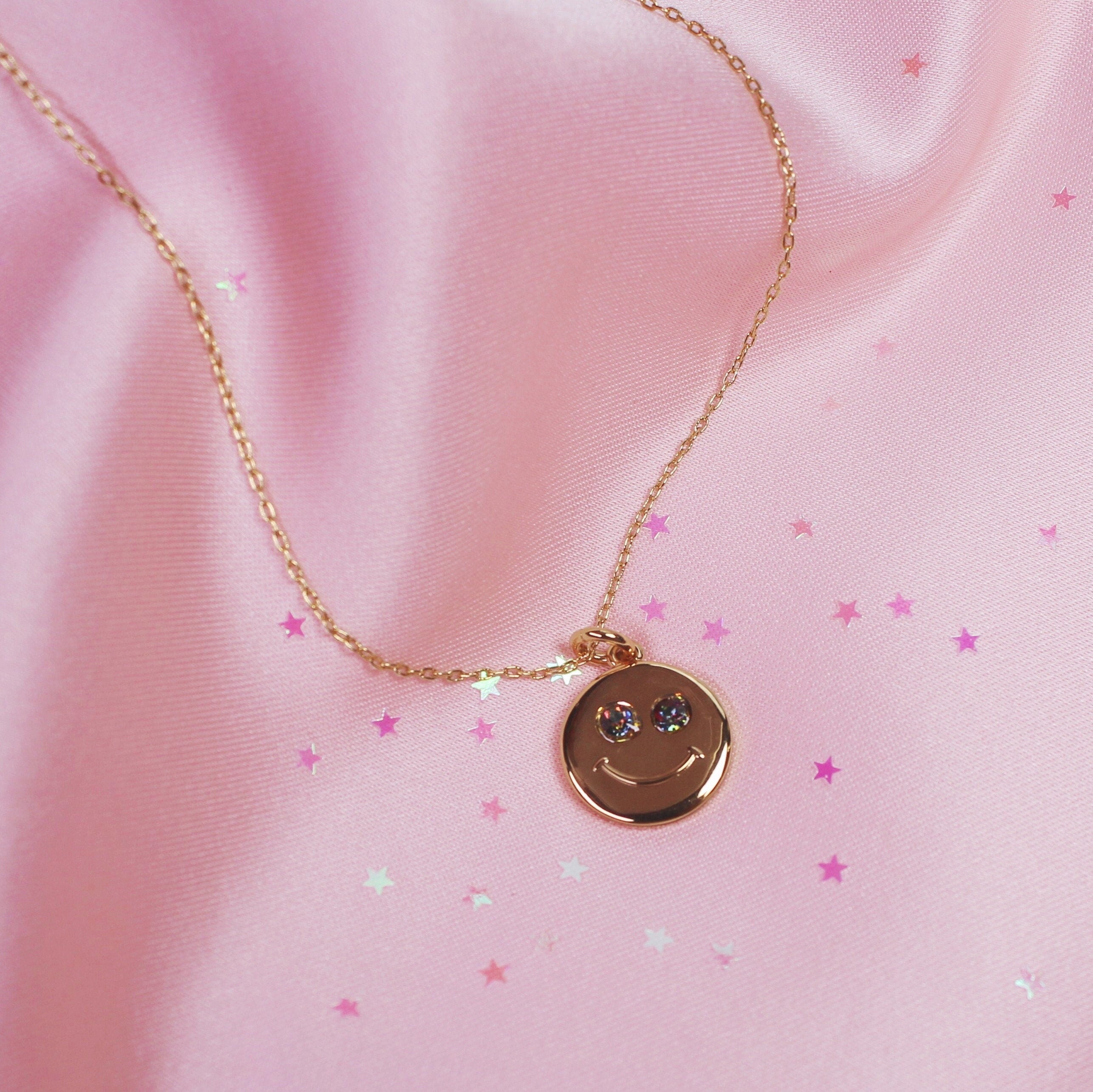 Smiley Gem Necklace – WildflowerCoShop